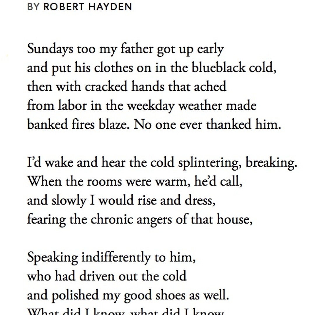 Stream 260 Those Winter Sundays by Robert Hayden, read by Adrian Lester ...