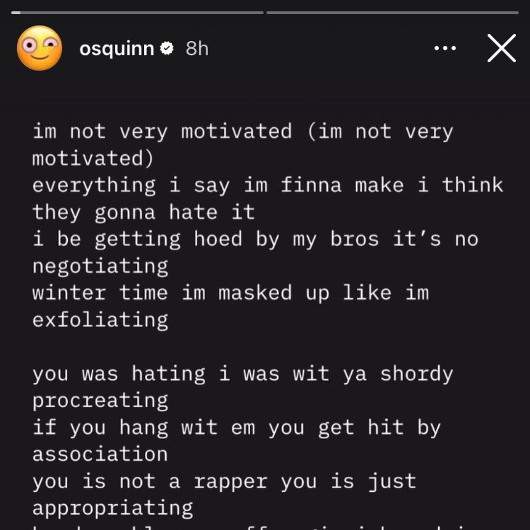 Stream osquinn/quinn ig story snippet 2/6/25 by :'( | Listen online for ...