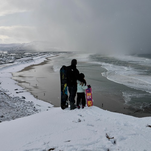Stream Snowboarding the Oregon Coast dunes after rare ocean-side ...