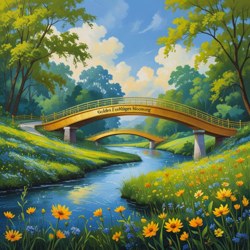 Stream Twisted Rafters Bending Across Saffron Footbridges by Adler ...