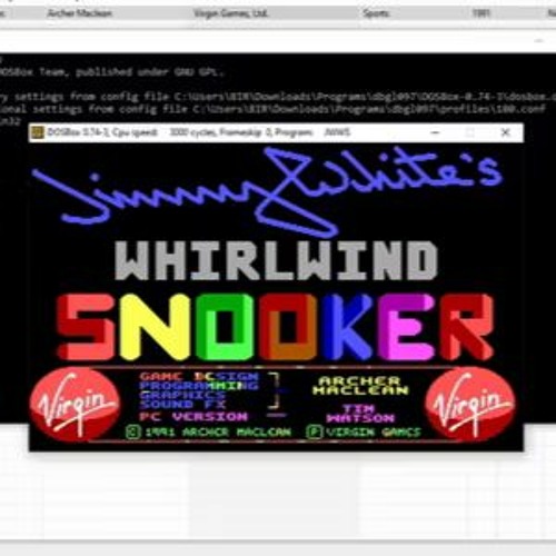 Stream Jimmy White's 'Whirlwind' Snooker [MS DOS] Title Screen on IBM ...