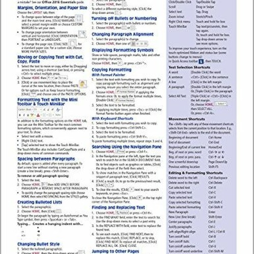 Stream ️ Read Microsoft Word 2016 Introduction Quick Reference Guide