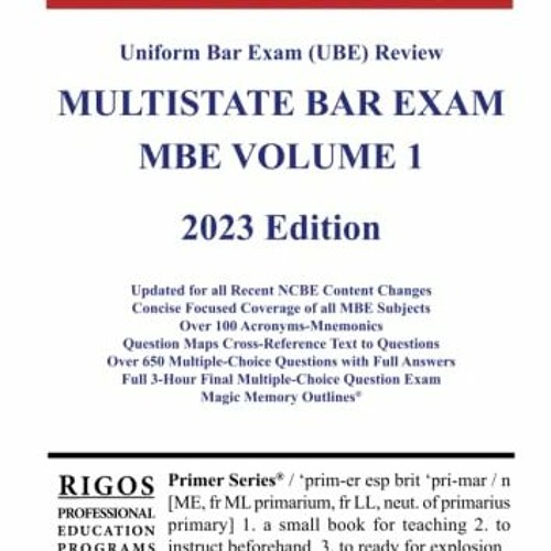 Stream =# Primer Series Uniform Bar Exam, UBE Review Multistate Bar ...