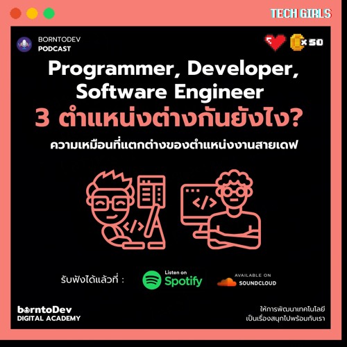 Stream Tech Girls : EP6. Programmer, Developer, Software Engineer ต่างกันยังไง? by BorntoDev ...