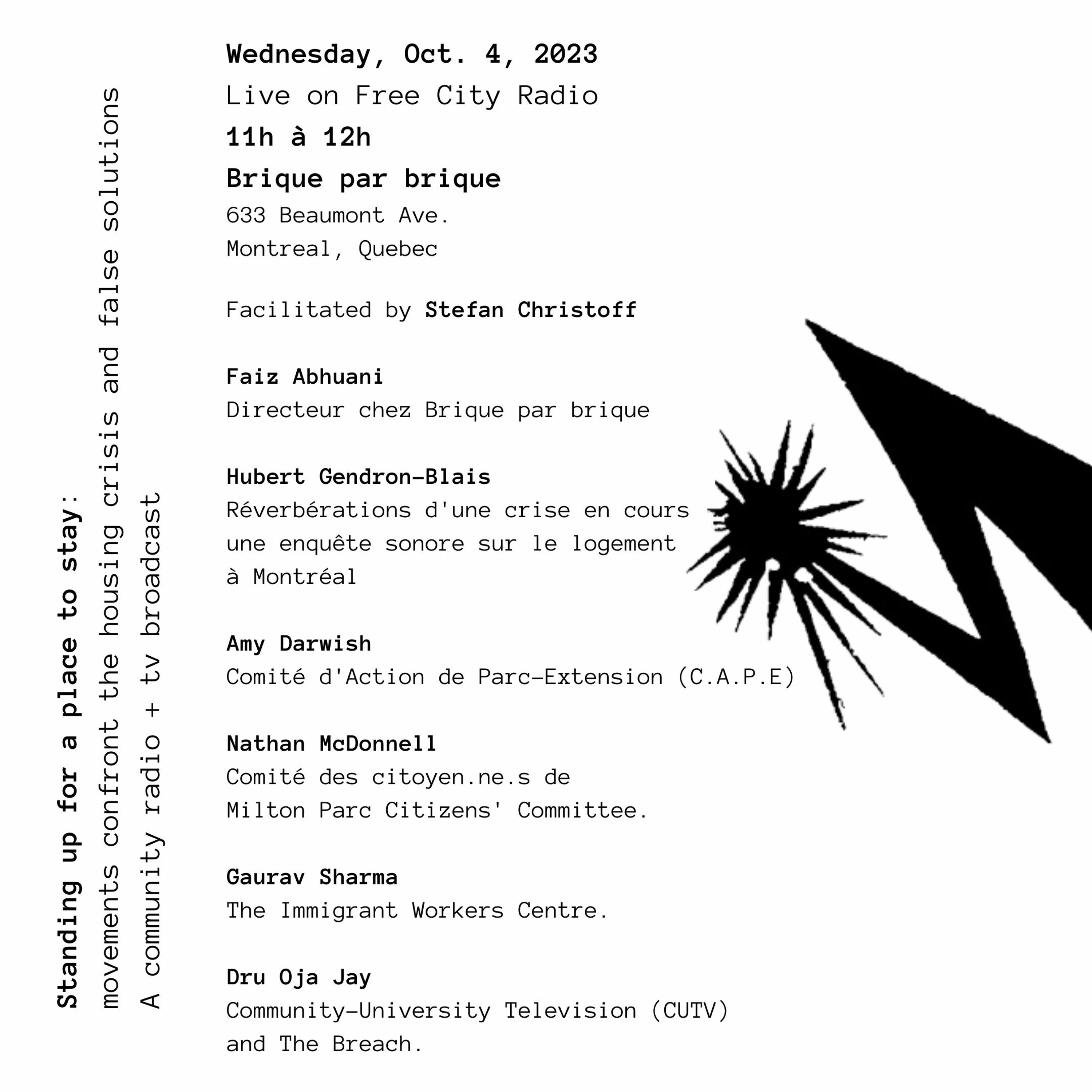CKUT 90.3 FM broadcast. Standing up for a place to stay: movements ...