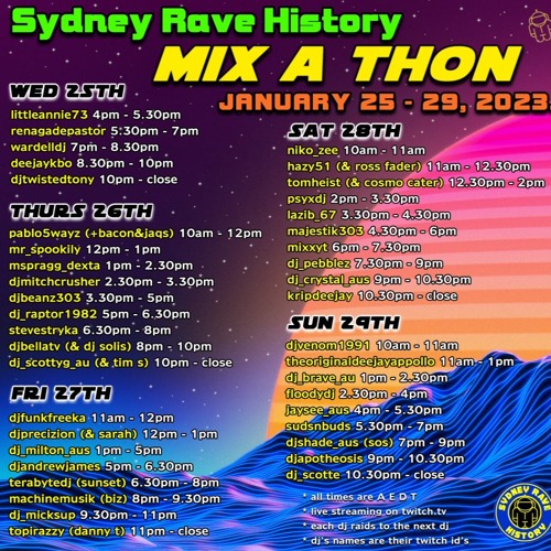 Stream Sydney Rave History 2023 Australia Day Mixathon by DJ Funk ...