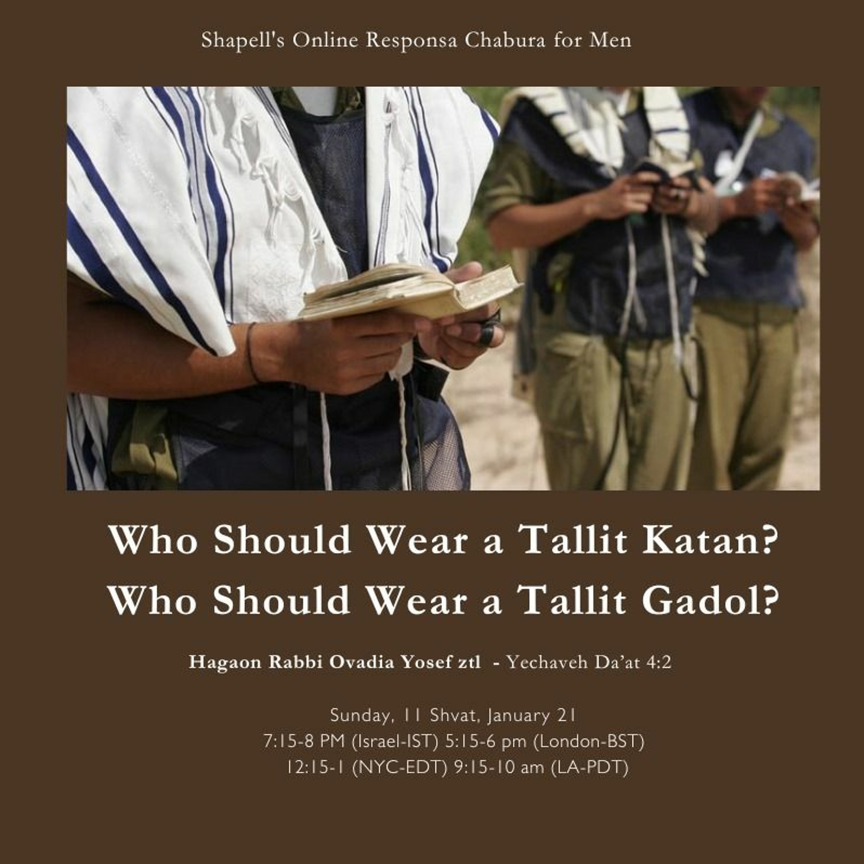 Rabbi Kwass - Responsa Chabura: Who Should Wear A Tallit Katan? Who ...