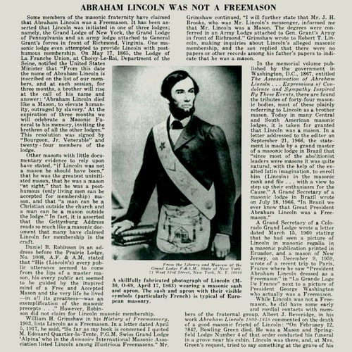 Stream 'Abraham Lincoln Was Not a Freemason' the Freemasonic History of ...