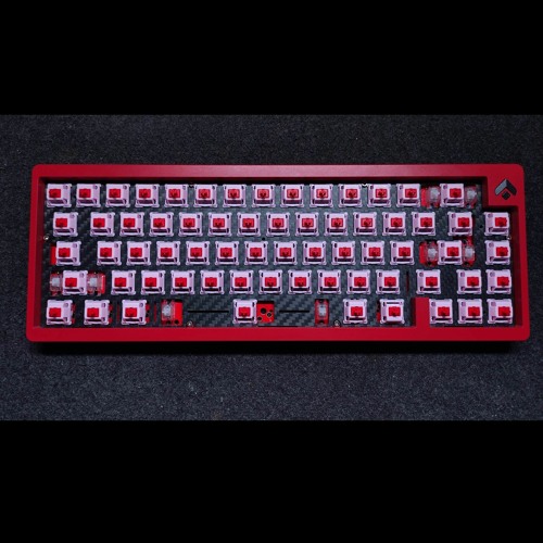 Stream Ark68 R2 - Durock Red Cherry Blossom (Full POM) - Carbon Fiber ...