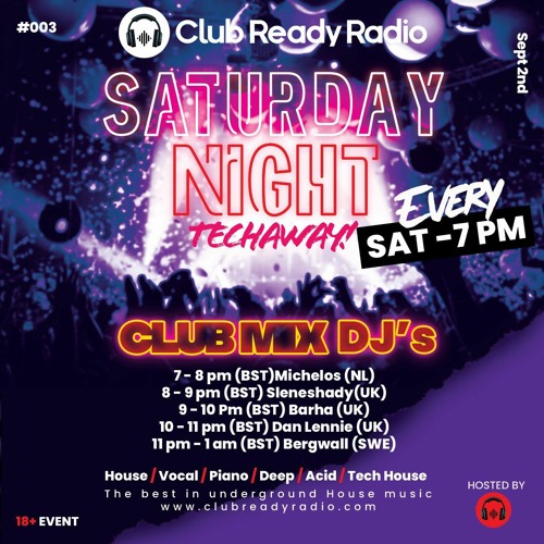 Stream Saturday Night TechAway #003 on ClubReadyRadio - Buildup Tech ... Stream Saturday Night TechAway #003 on ClubReadyRadio - Buildup Tech ...