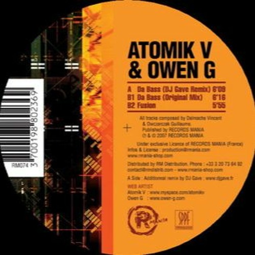Stream Atomik V & Owen G - Da Bass (DJ Gave Remix) RM 074 by Atomik-V | Listen online for free ...