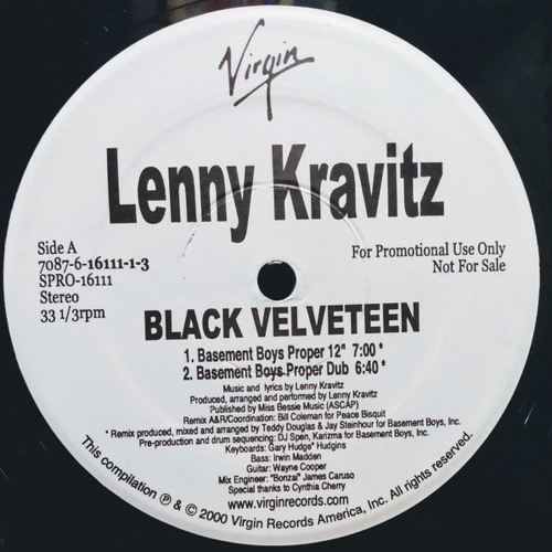 Stream LENNY KRAVITZ : Black Velveteen(Basement Boys Proper 12'')[1999 ...