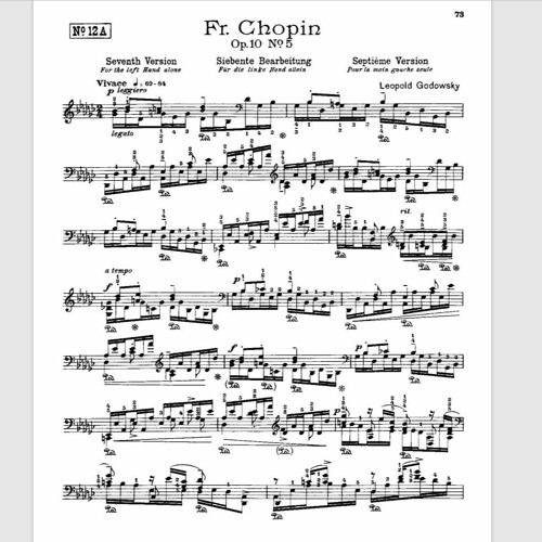 Stream Godowsky: Study No. 12A On Chopin Op.10 -5 [for L.H. Alone]. K.P.Bach & P.L. Eide 1998 ...