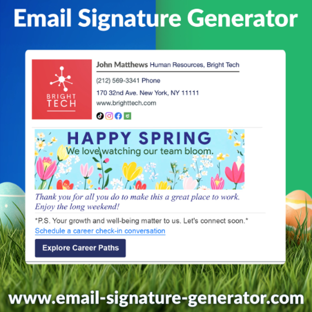 Stream Easter Email Signature: 5 Spring Examples for Business [Free ...