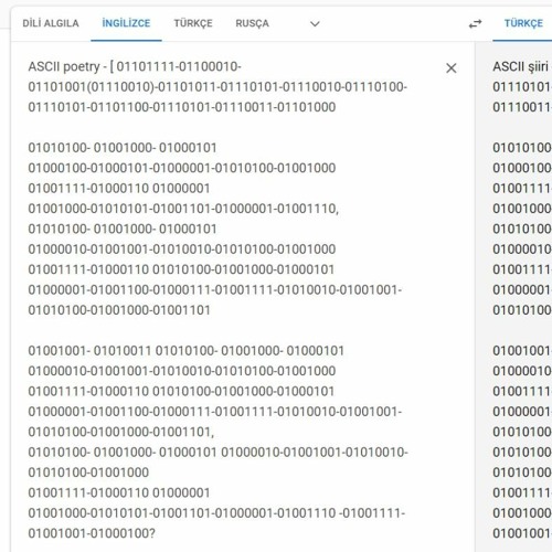 Stream Google Translate is reading an A.Emre Cengiz poem entitled ASCII ...
