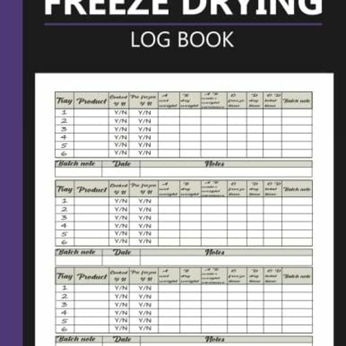 Stream #+ Home Freeze Drying Log Book, Record Freeze Drying Activities ... Stream #+ Home Freeze Drying Log Book, Record Freeze Drying Activities ...