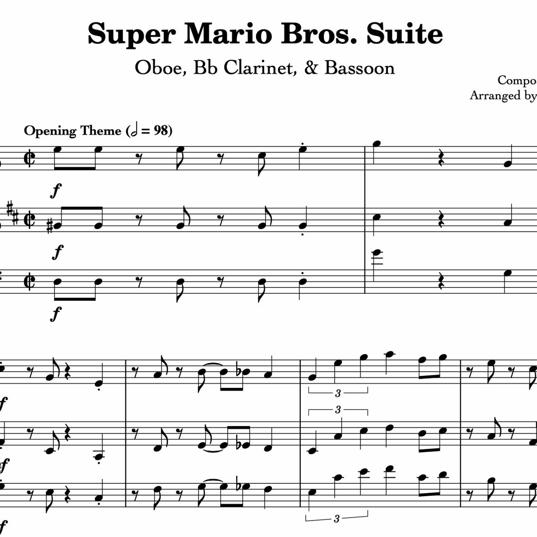 Stream Super Mario Bros. Suite (Oboe, Clarinet, Bassoon) by ...