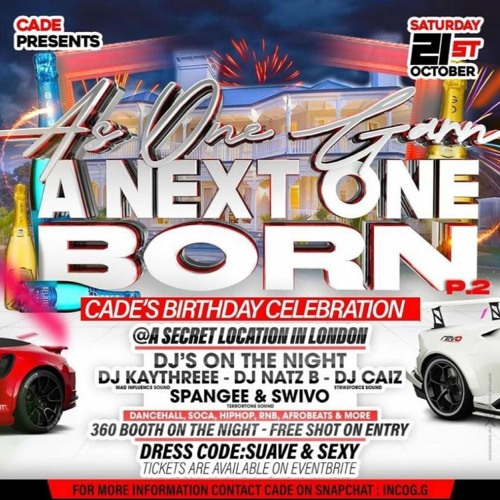 Stream AS 1 GONE 1 BORN| CADE B DAY | 21.10.23 |@TERRORTONESOUND ...