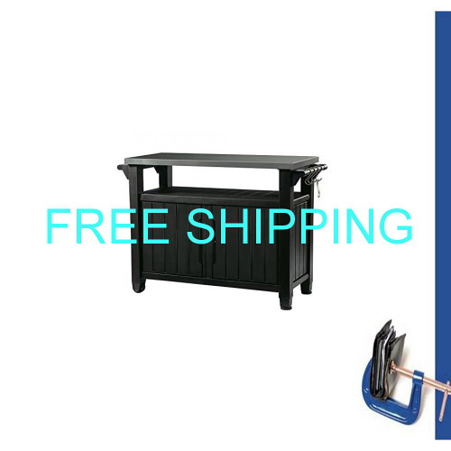 Stream Keter Unity XL Portable Outdoor Table and Storage Cabinet with ...