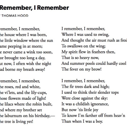 Stream 209 I Remember I Remember By Thomas Hood By Samuel West stream-209-i-remember-i-remember-by-thomas-hood-by-samuel-west