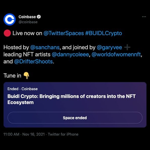 Stream episode Twitter Space Recording: Coinbase + Gary Vee + Danny ...