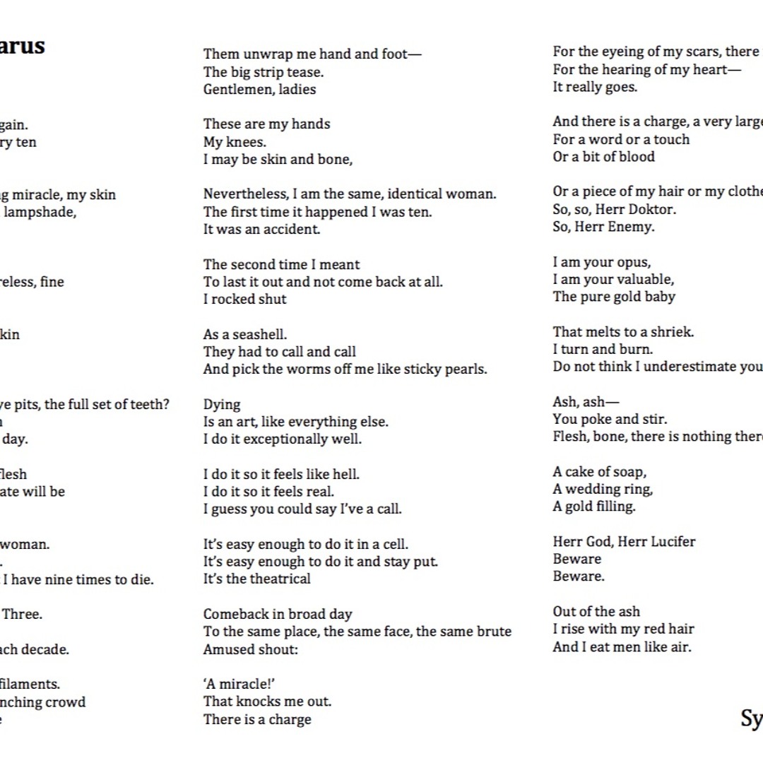 Stream 263 Lady Lazarus by Sylvia Plath, read by Jane Slavin by Samuel ...
