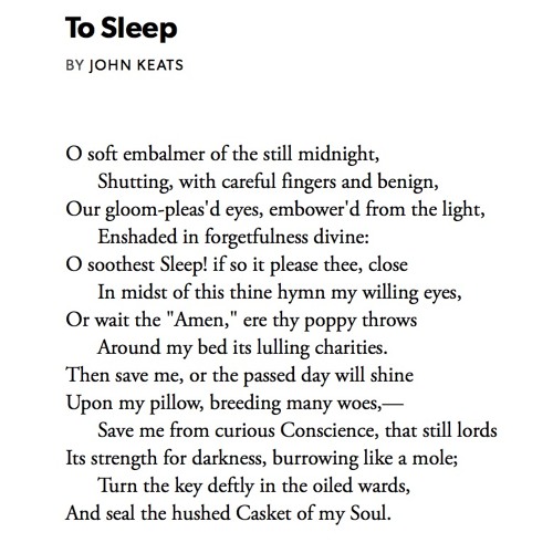 Stream 402 To Sleep by John Keats by Samuel West #PandemicPoems ...