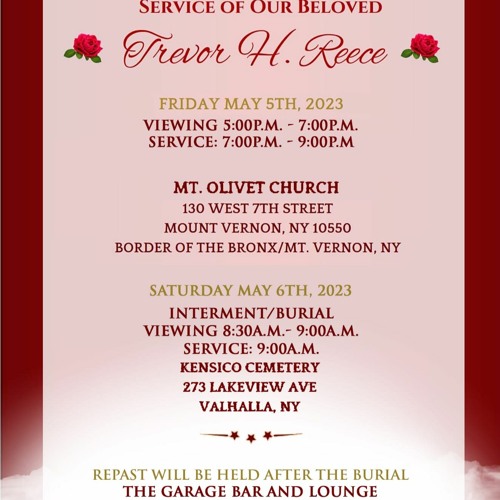 Stream THE CELEBRATION OF LIFE 0F TREVOR H. REECE (MAY 5TH) by DJ ...
