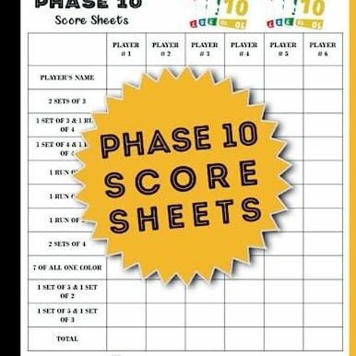 Stream PDF Book Phase 10 Score Sheets: Phase 10 Card Game for Adults ...