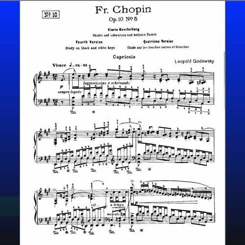 Stream Godowsky: Study No.10, 'Capriccio' on Chopin Op.10-5 [v.4]. K.P.Bach & P.L. Eide 1998 ...
