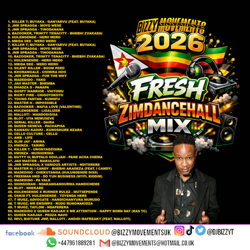 Stream 2026 Fresh ZIMDANCEHALL Mix | FT Malotti. Jnr Spragga ...
