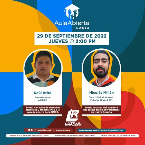 Stream Raúl Brito, presidente de APUNEG y Nicolás Millán, Coord.Gral ...