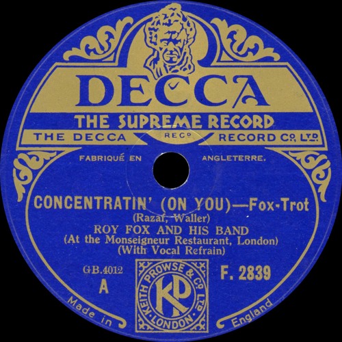 Stream Roy Fox and his Band - Concentratin' (On You) - 1932 by Henry ...