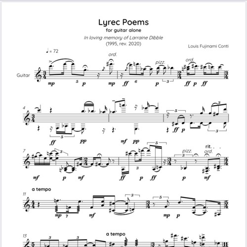Stream Lyrec Poems (for guitar alone) by Louis Fujinami Conti | Listen ...