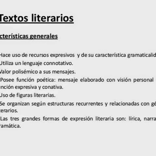 Stream Principales Caracteristicas De Los Textos No Literarios