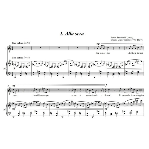 Stream Pawel Strzelecki: 1. "Alla sera" [3 Songs to the Lyrics by Ugo Foscolo for Tenor and ...
