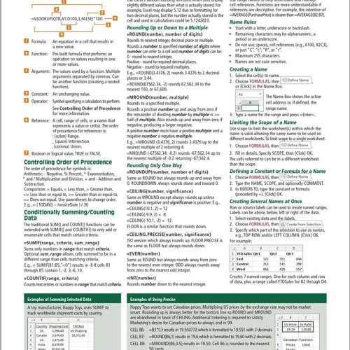 Stream [READ] Microsoft Excel 2016 Functions Formulas Quick Reference Card - from CatherineBird ...