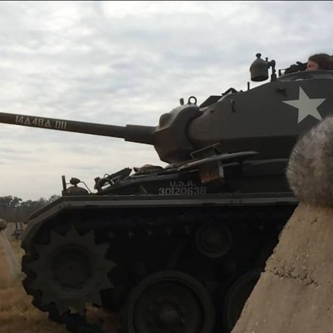 Stream 37mm WWII Cannon Very Close Dist Muzzle Facing Forward by Pole ...